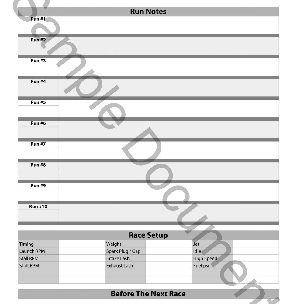 Drag Racing Log Book - Computech