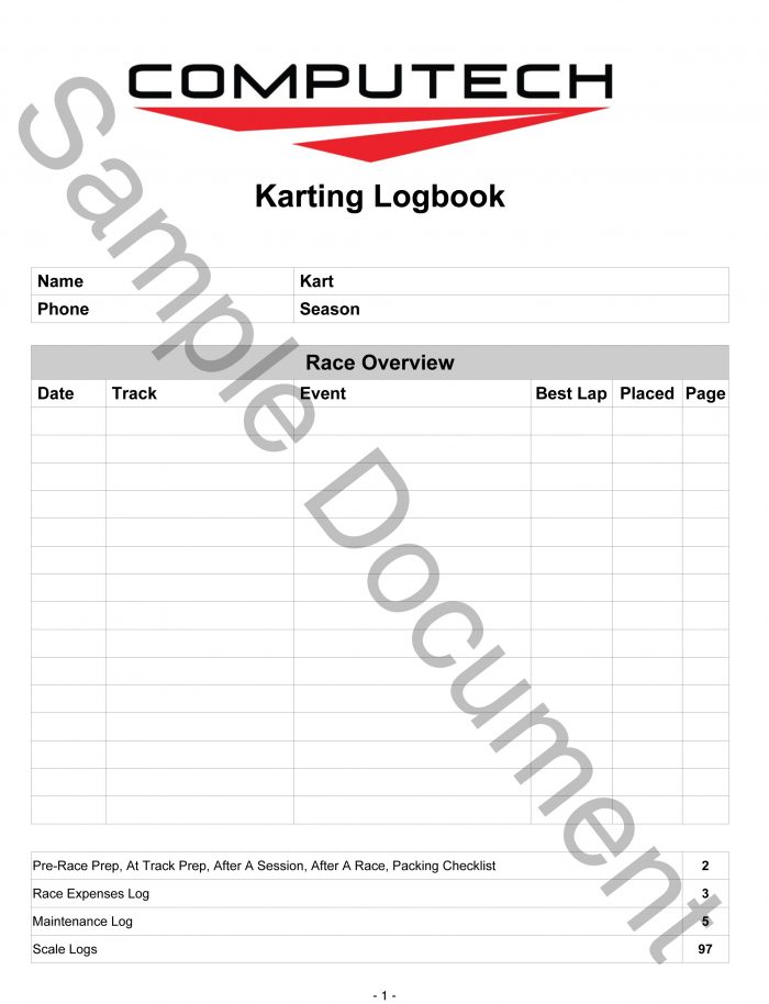 Karting Log Book – Computech
